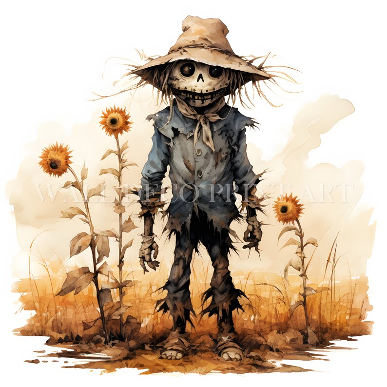 Halloween Scarecrow Clipart Bundle 10 High Quality Jpgs - Etsy