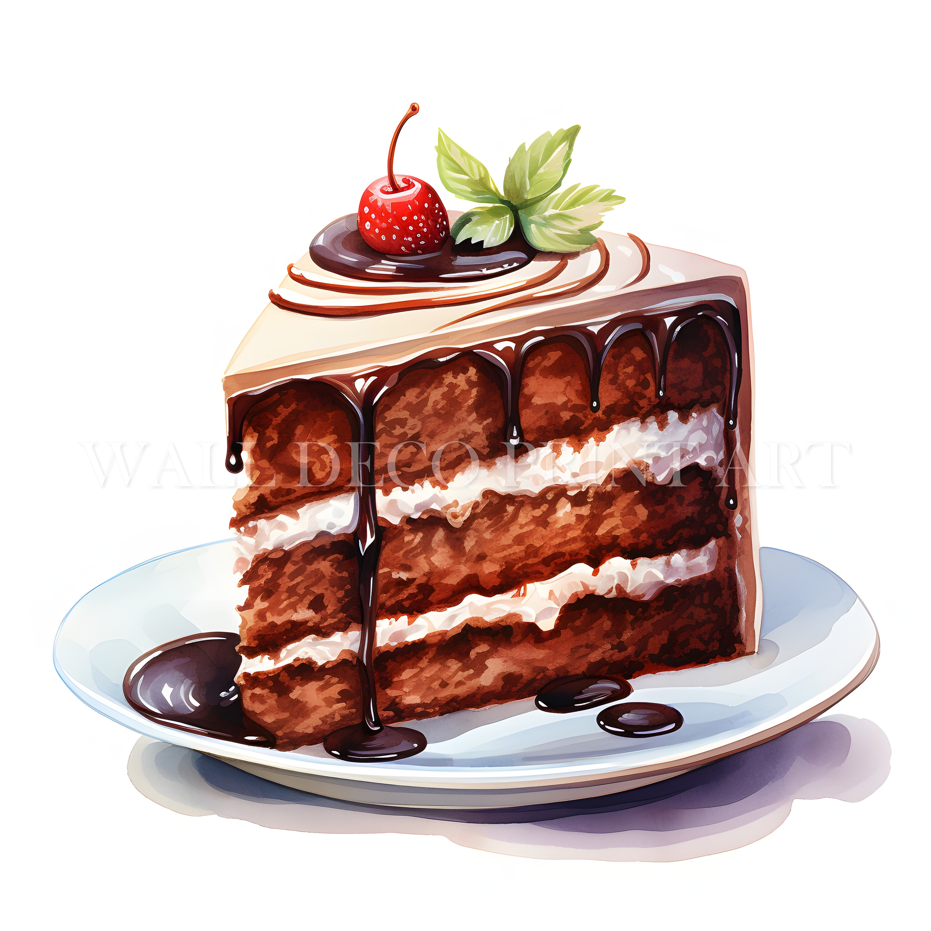 Slice of Chocolate Cakes Clipart 10 High Quality Jpgs - Etsy
