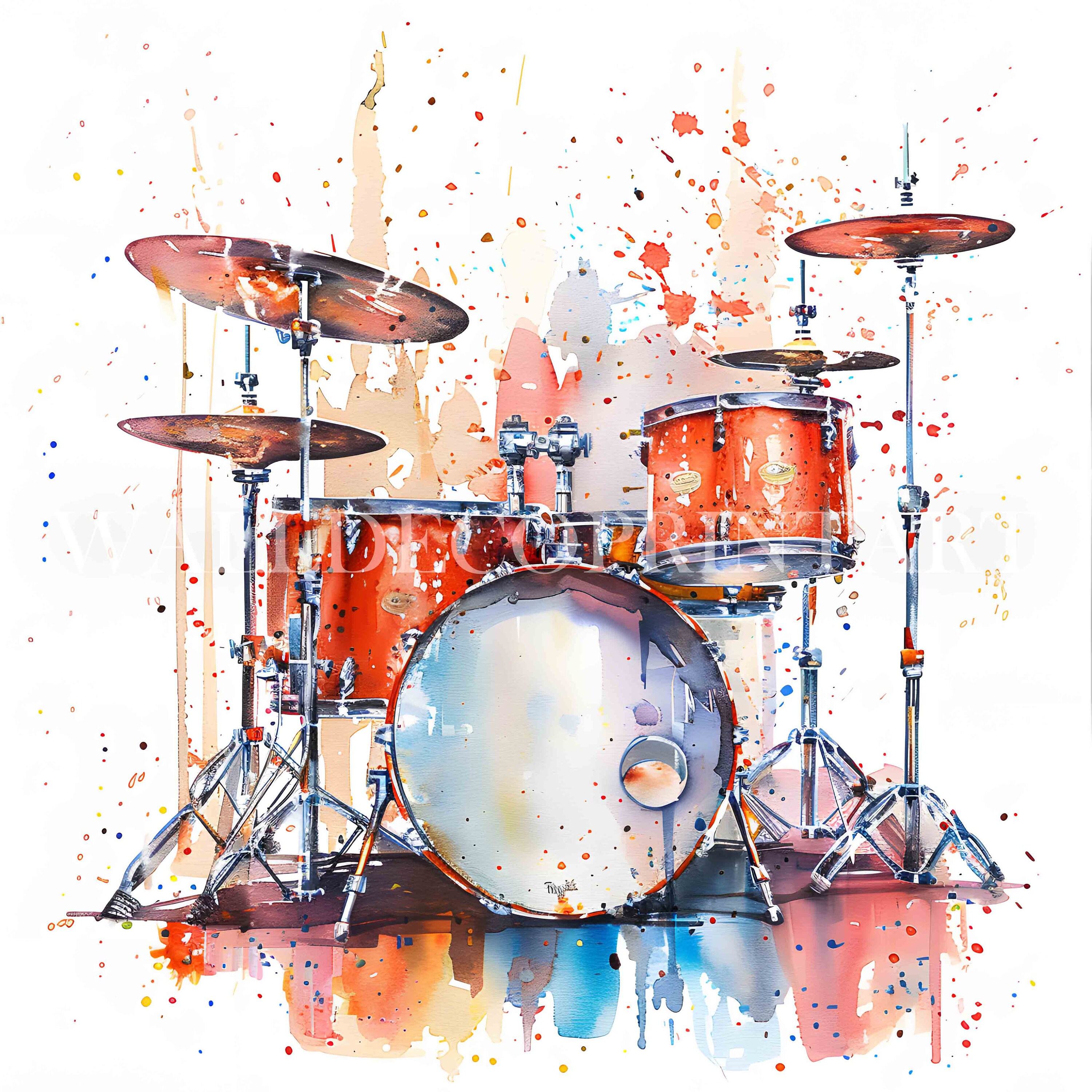 10 Colorful Drums Clipart Bundle - High Quality Images - Digital ...