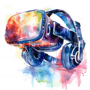 Modern VR Headset Clipart Bundle - 10 High Quality Images - Digital ...