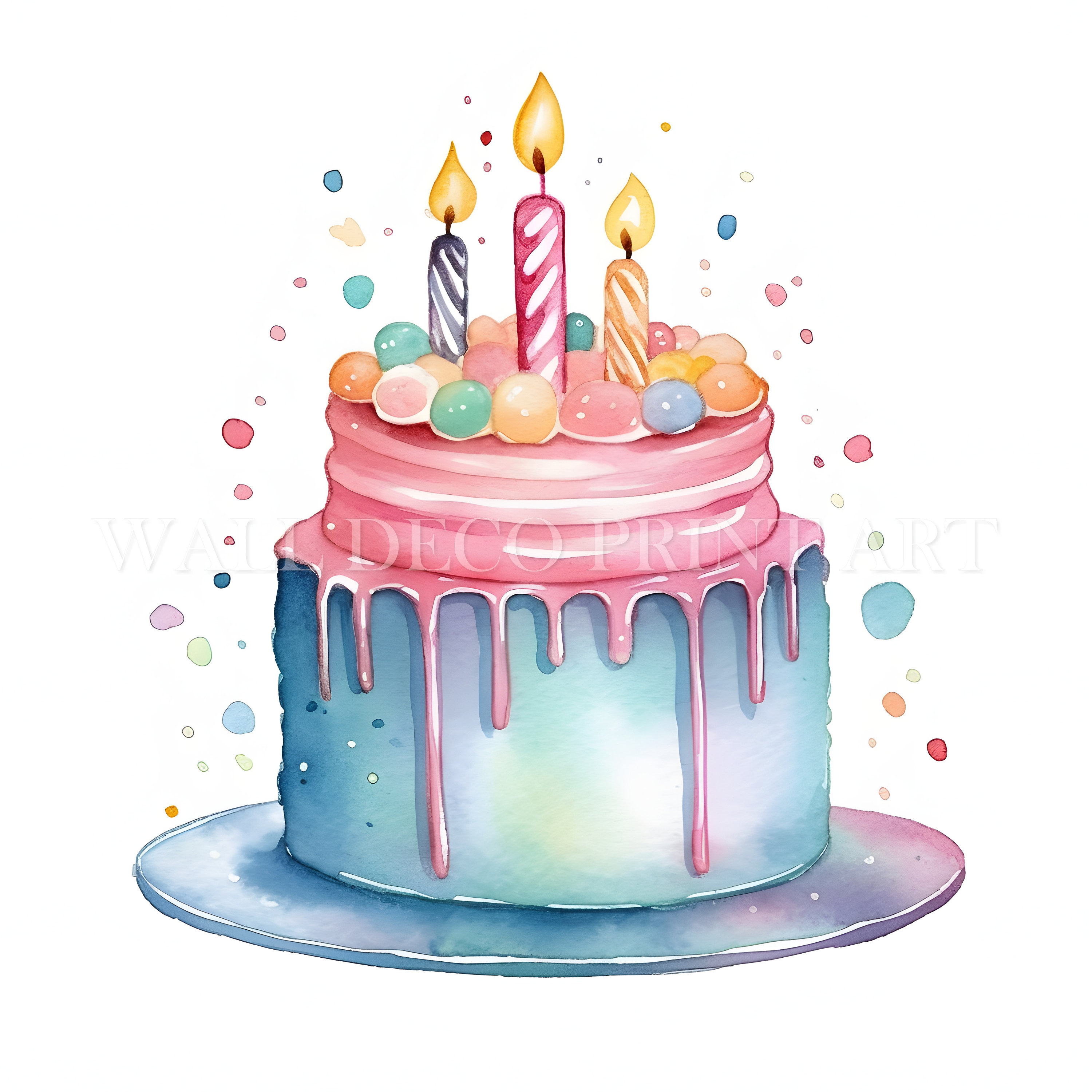 Pastel Birthday Cake Clipart Bundle 10 High Quality JPG - Etsy UK