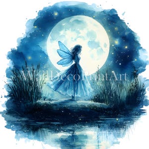 Blue Fairy Clipart Bundle - 10 High Quality JPG - Digital Download ...