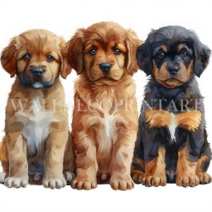 9 Cute Puppy Dogs Clipart Bundle High Quality JPG Digital Download ...