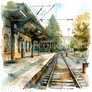 11 Train Station Clipart - High Quality JPG - Digital Download ...