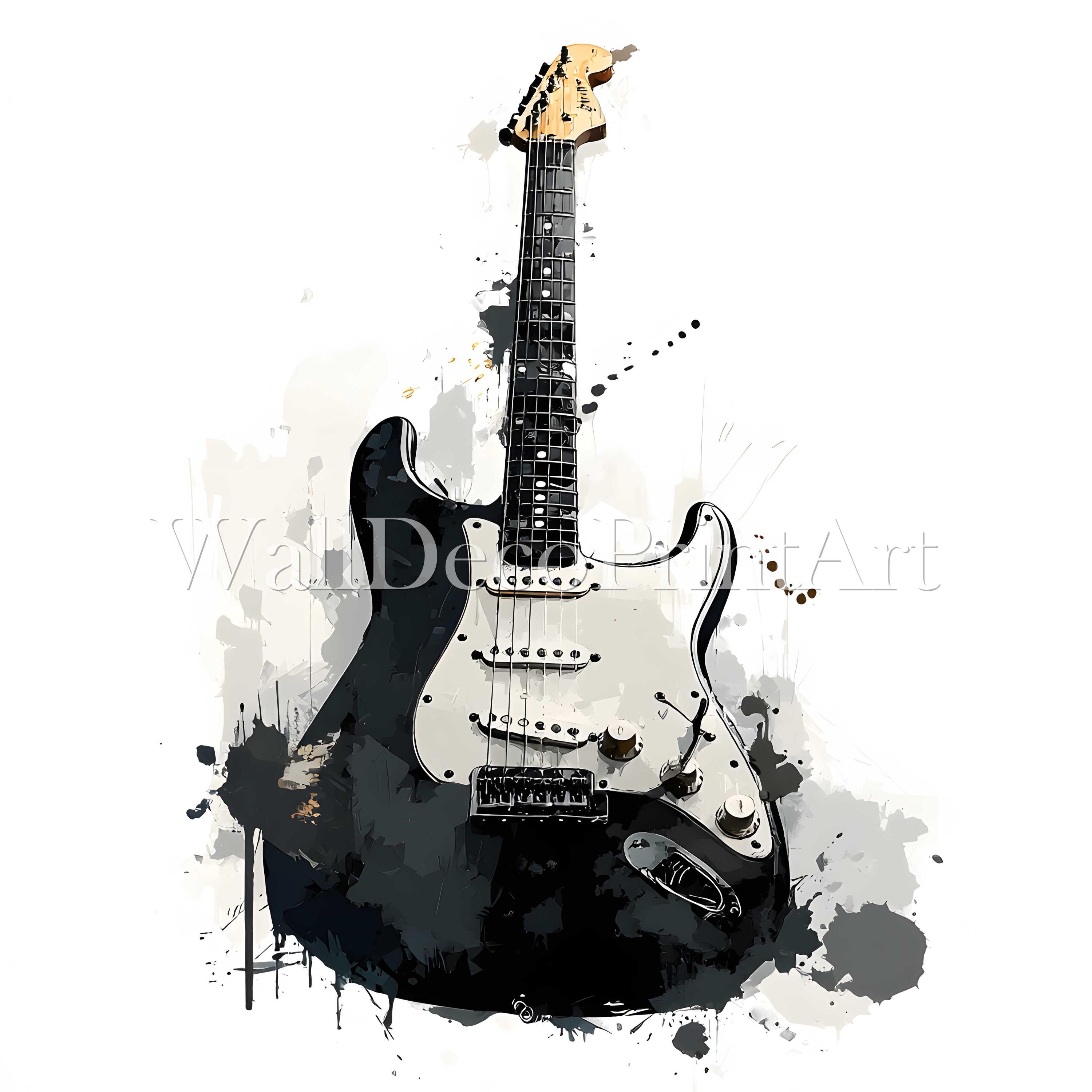 10 Electric Guitar Clipart Set - High Quality Images - Digital Download ...