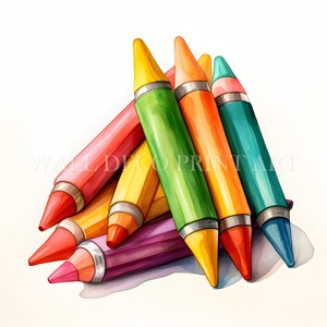 Colorful Crayons Clipart - 9 High Quality Jpgs - Digital Downloads ...