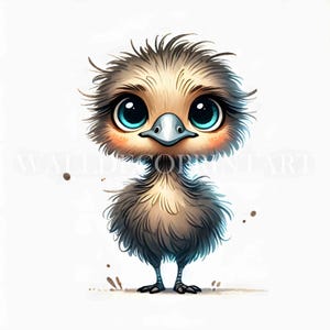 Soft Sketch Baby Emu Clipart Bundle - 7 High Quality Images - Digital ...