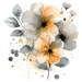 Silver & Gold Abstract Flowers Clipart Bundle - 10 High Quality Jpgs ...