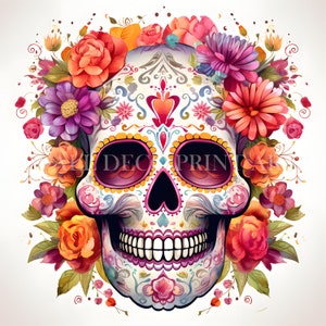 Mexican Sugar Skull Clipart Bundle - 10 High Quality Jpgs - Digital ...