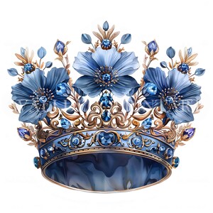 10 Blue Crowns Clipart Bundle - High Quality JPG - Digital Download ...