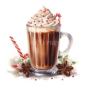 Tasty Hot Chocolate Clipart Bundle - 11 High Quality JPG - Digital ...