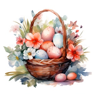 Easter Baskets Clipart Bundle SET 2 - 11 High Quality JPG - Digital ...