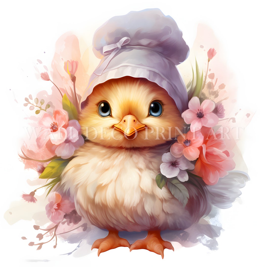 Cute Spring Flower Chicken Clipart Bundle - 10 High Quality JPG ...