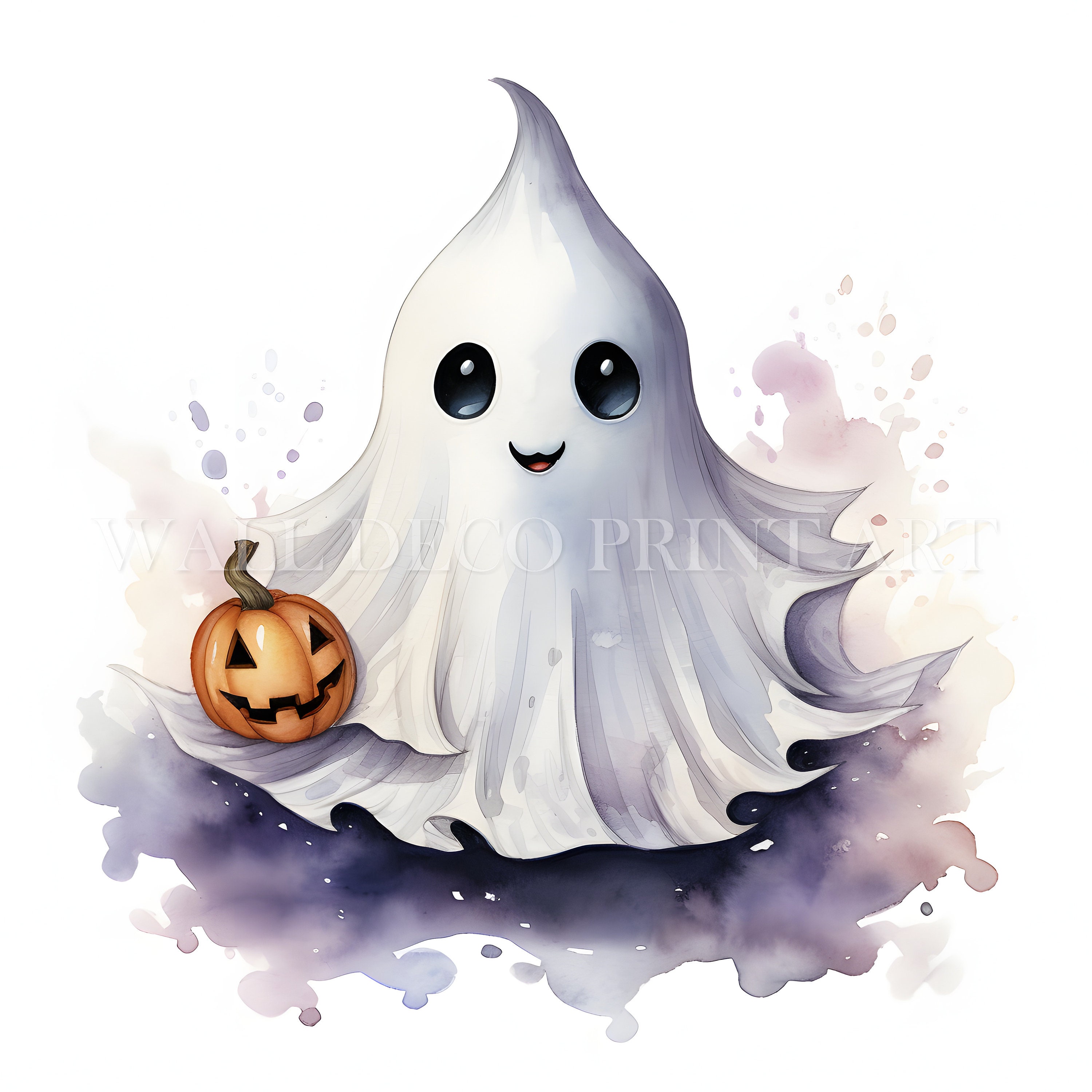 Cute Ghost Clipart Bundle - 10 High Quality Jpgs - Digital Downloads ...