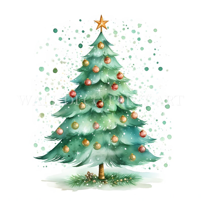 Christmas Tree Clipart Bundle - 10 High Quality Jpgs - Digital Download ...