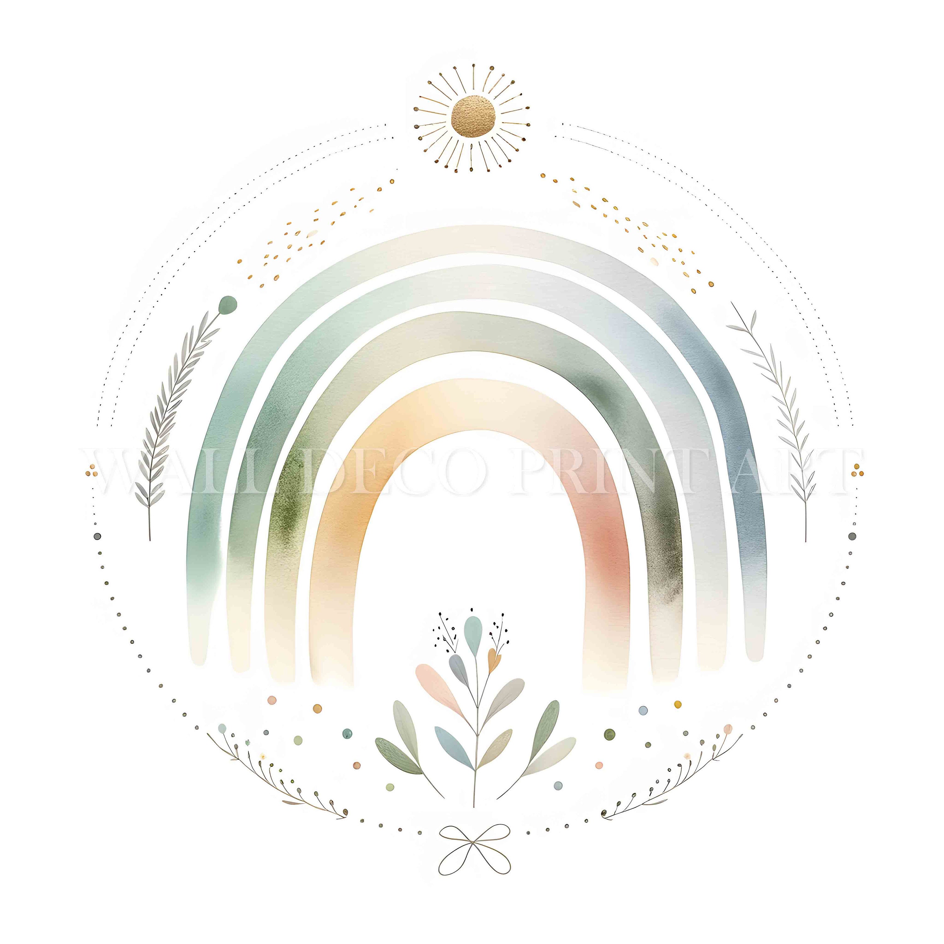 Pastel Boho Rainbows Clipart - 10 High Quality Images - Digital ...