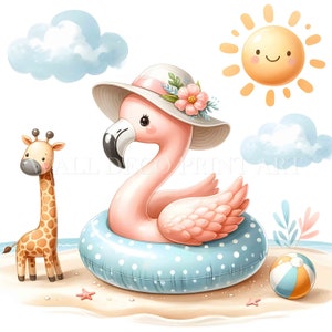 SUMMER ANIMALS SET 4 Clipart Bundle - 10 High Quality Jpgs - Digital ...