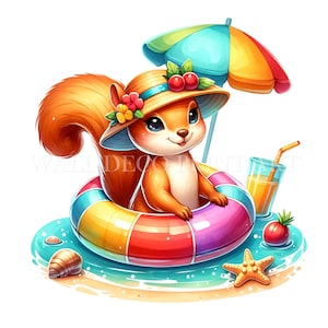 SUMMER ANIMALS SET 3 Clipart Bundle - 10 High Quality Jpgs - Digital ...