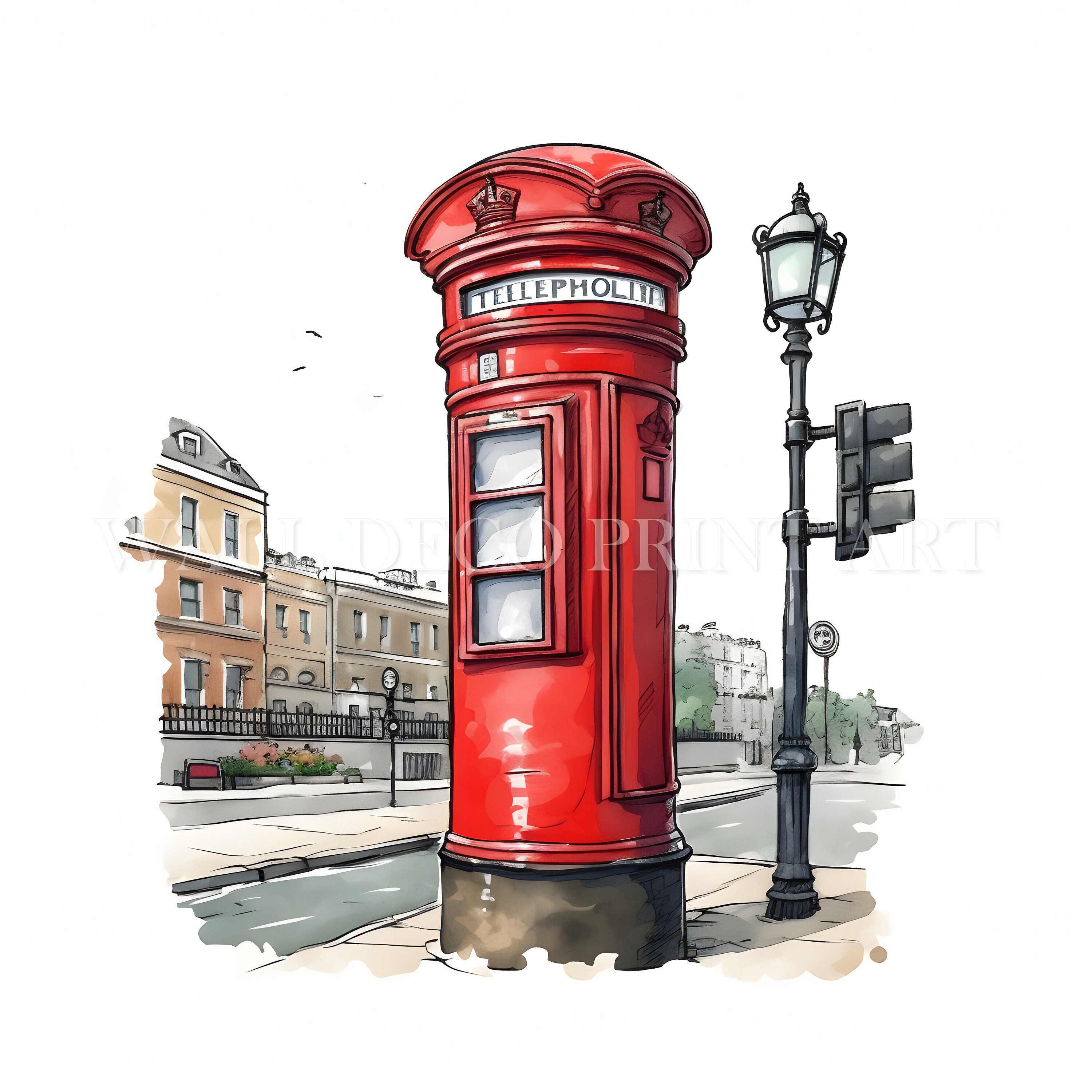 London Post Box Clipart Bundle - 11 High Quality Jpgs - Digital ...