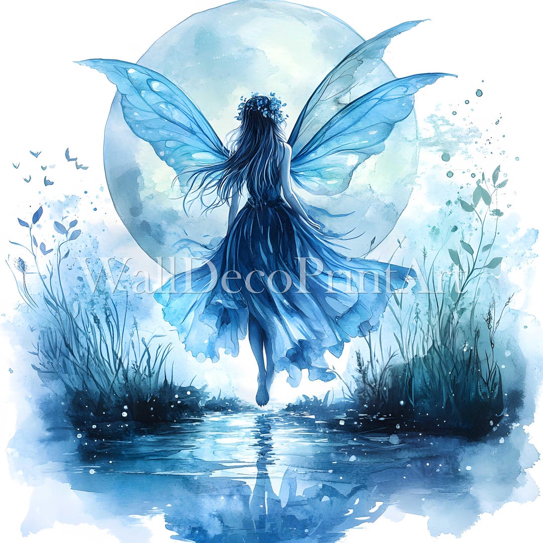 Blue Fairy Clipart Bundle - 10 High Quality JPG - Digital Download ...