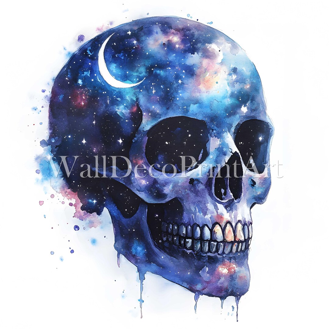 Celestial Skull Clipart Bundle - 10 High Quality JPG - Digital Download ...