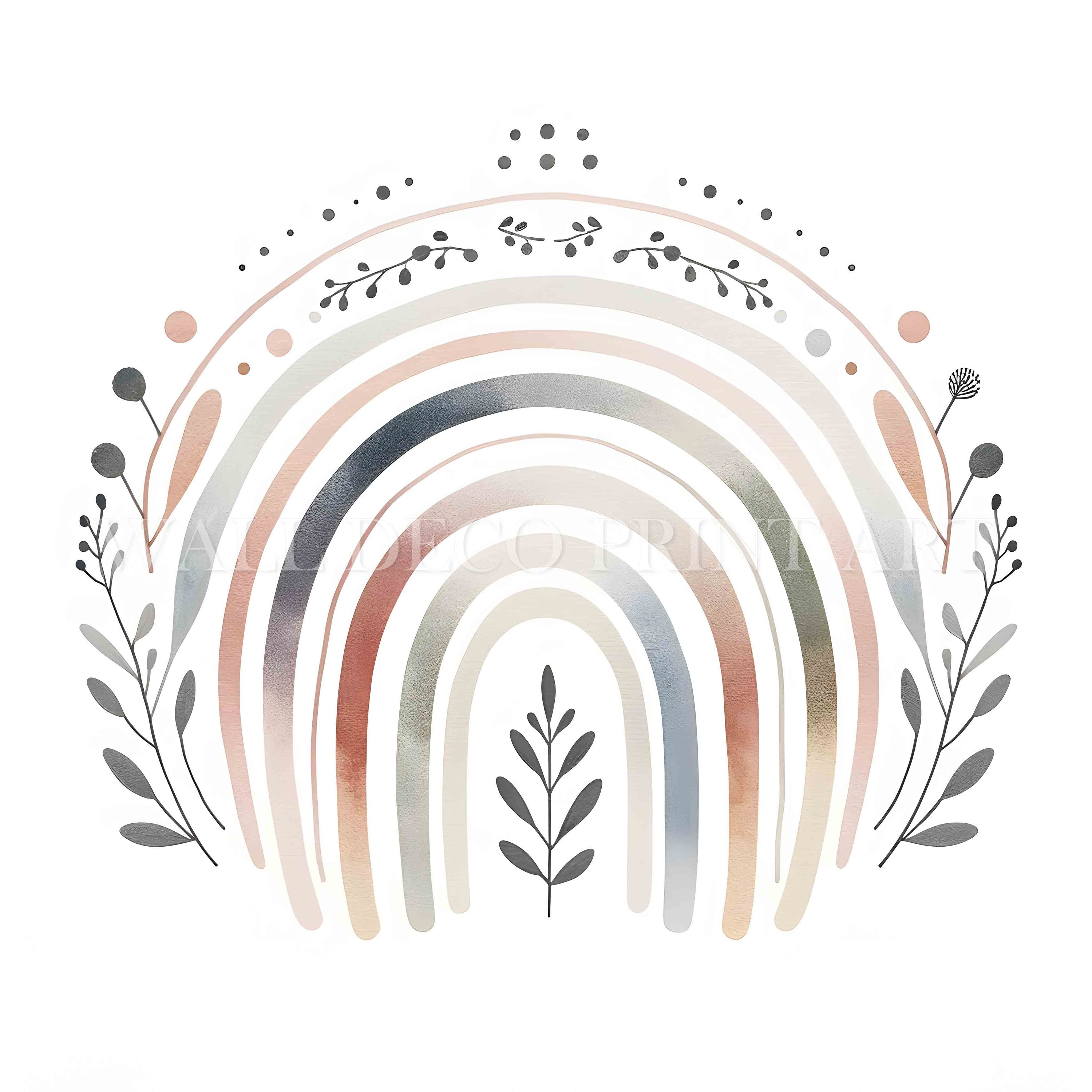 Pastel Boho Rainbows Clipart - 10 High Quality Images - Digital ...