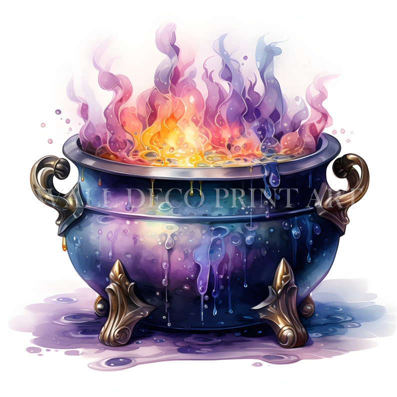 Halloween Bubbling Cauldron Clipart Bundle 10 High Quality - Etsy