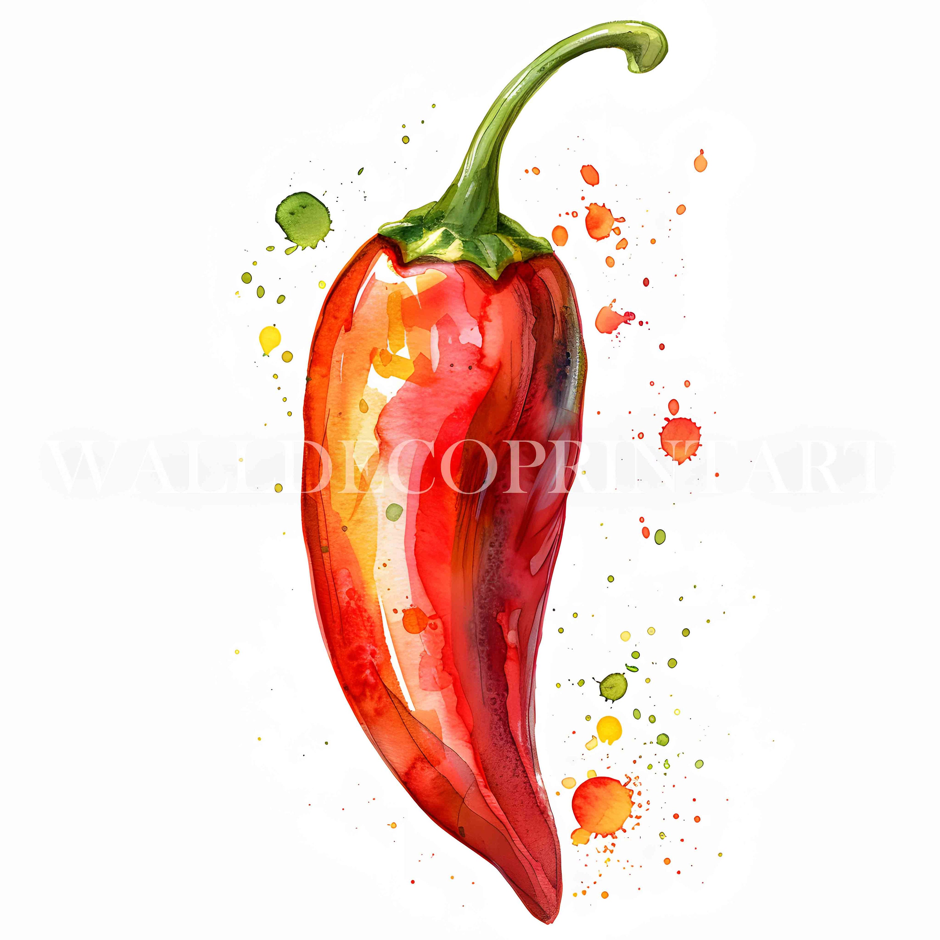 10 Spicy Chilli Pepper Clipart Bundle - High Quality Jpgs - Digital ...