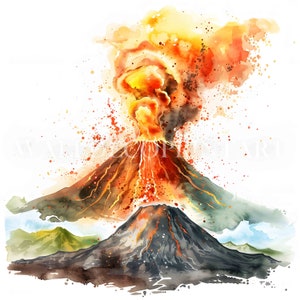 11 Active Volcano Clipart - High Quality Jpgs - Digital Downloads ...