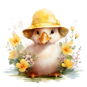 Little Spring Flower Duck Clipart Bundle - 10 High Quality JPG ...