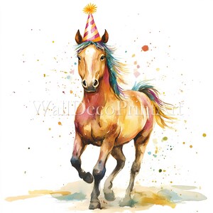 10 Happy Birthday Horse Clipart Bundle - High Quality Jpgs - Digital ...