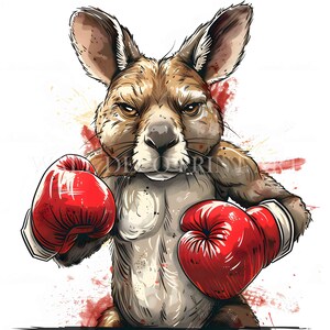 Boxing Kangaroo Clipart Bundle - 10 High Quality Jpgs - Digital ...