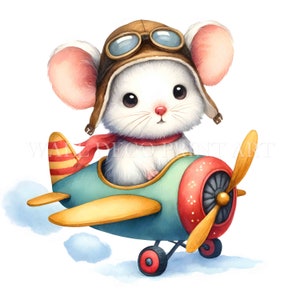 Cute Mouse in Airplane Clipart Bundle - 10 High Quality JPG - SOFT ...