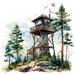 10 Lookout Tower Clipart High Quality Jpgs Digital Download Commercial ...
