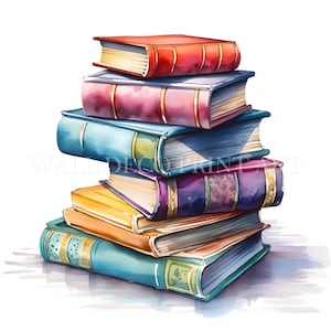 Colorful Books Clipart - 11 High Quality Jpgs - Digital Downloads ...