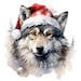 Cute Christmas Wolf Clipart Bundle 10 High Quality Jpgs Digital ...