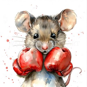 Cute Boxing Mouse Clipart Bundle - 10 High Quality Jpgs - Digital ...