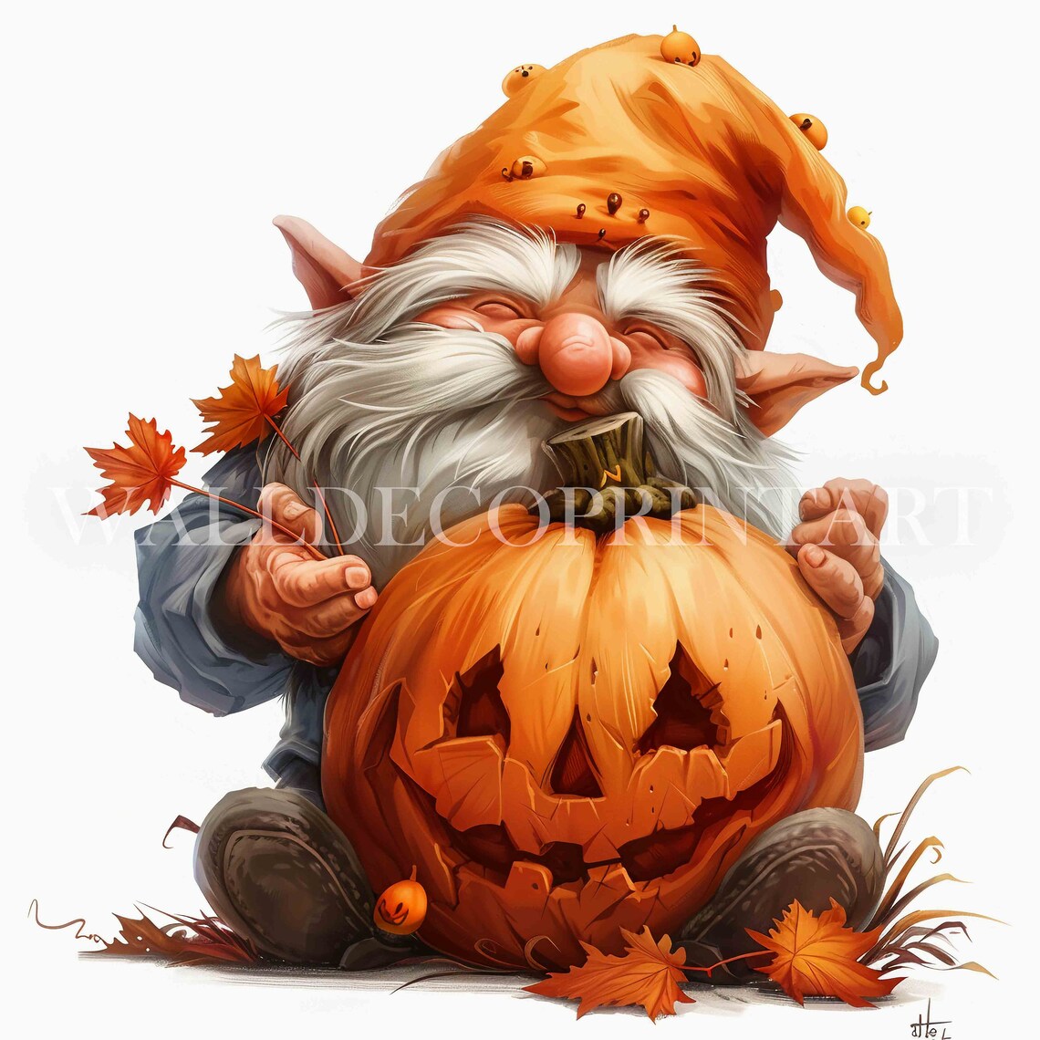 17 Cute Halloween Gnome Clipart Bundle - High Quality Images - Digital ...