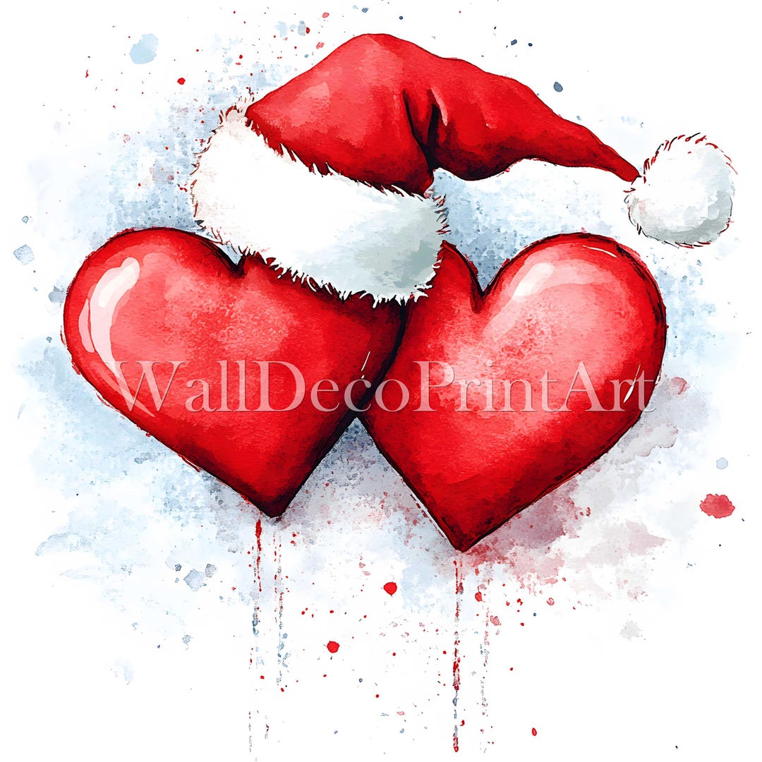 Cute Santa Heart Clipart Bundle - 10 High Quality Jpgs - Digital ...