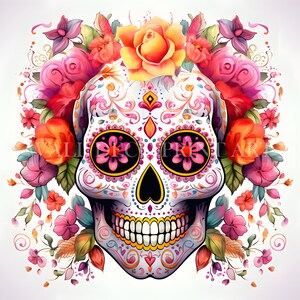 Mexican Sugar Skull Clipart Bundle - 10 High Quality Jpgs - Digital ...
