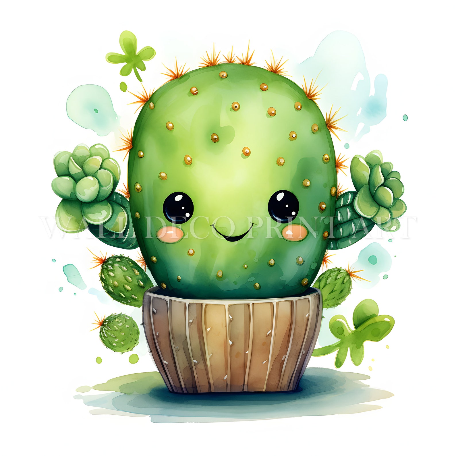 Cute Cactus Clipart Bundle - 10 High Quality Jpgs - Digital Downloads ...