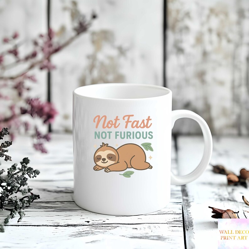 Funny Sloth Clipart: Not Fast Not Furious, Watercolor PNG (digital ...