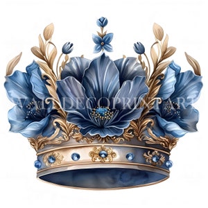 10 Blue Crowns Clipart Bundle - High Quality JPG - Digital Download ...