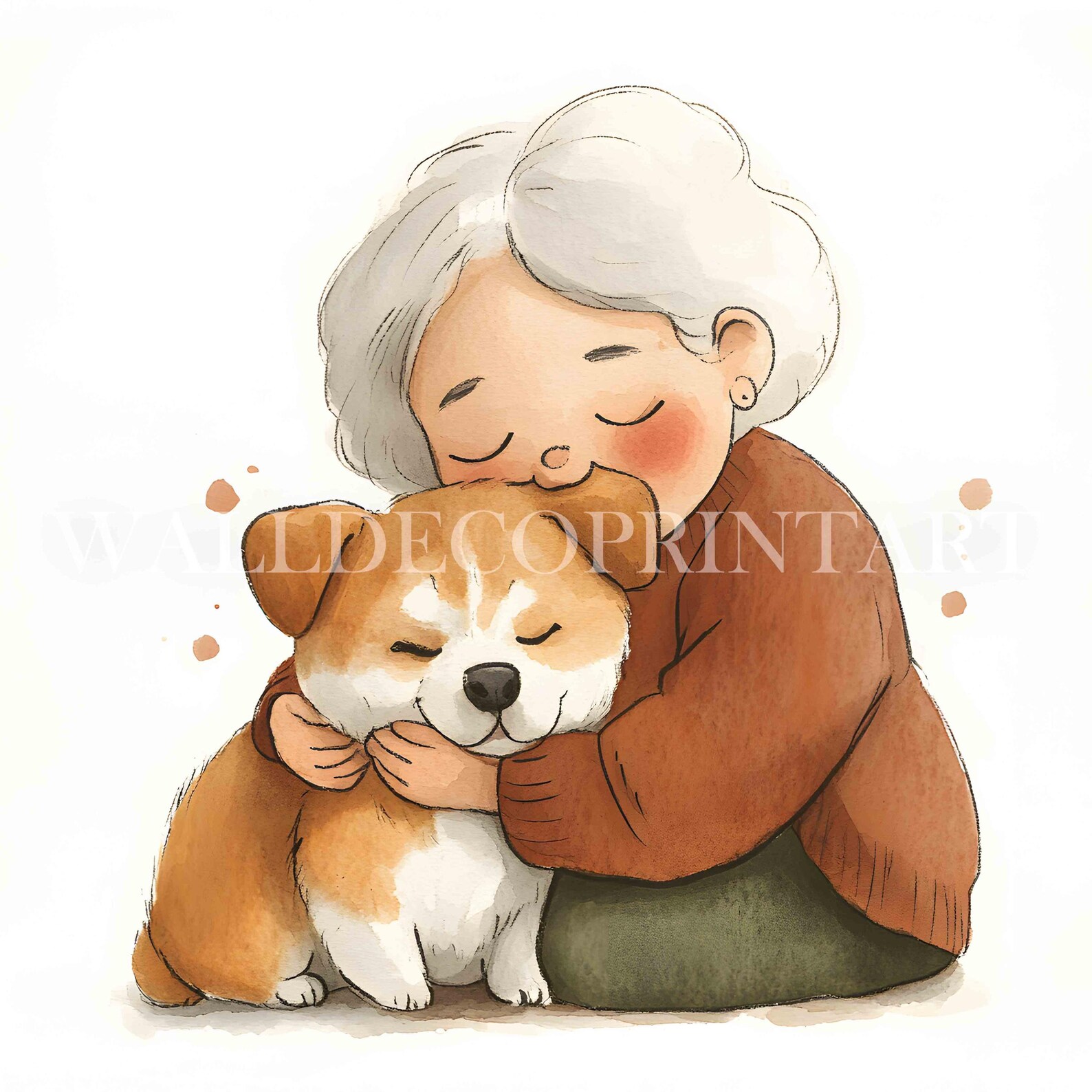 10 Grandma and Dog Clipart - High Quality Jpgs - Digital Downloads ...