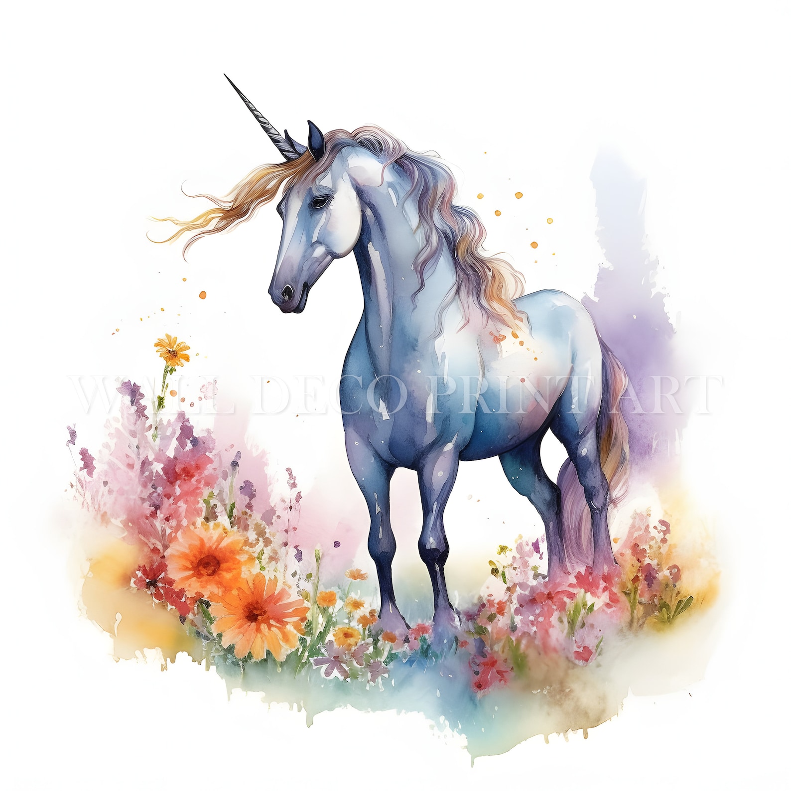 Colorful Unicorn Clipart Bundle - 10 High Quality Jpgs - Digital ...