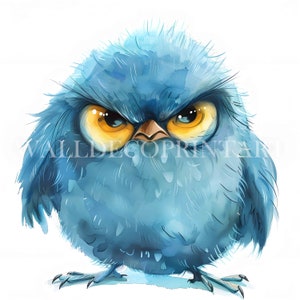 11 Cute Grumpy Bird Clipart Bundle - High Quality Jpgs - Digital ...