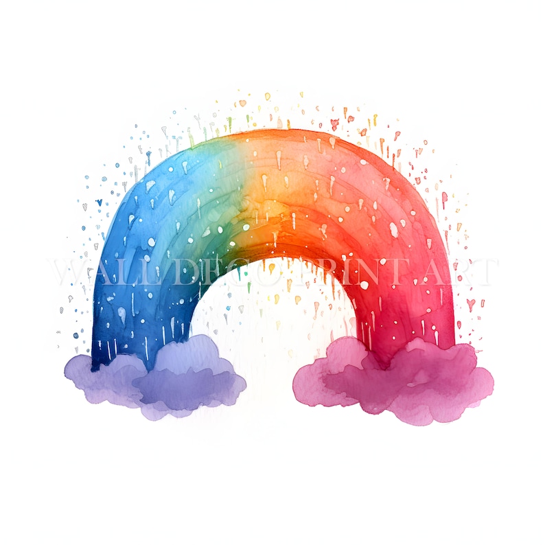 Colorful Rainbows Clipart - 1 PNG & 10 High Quality Jpgs - Digital ...