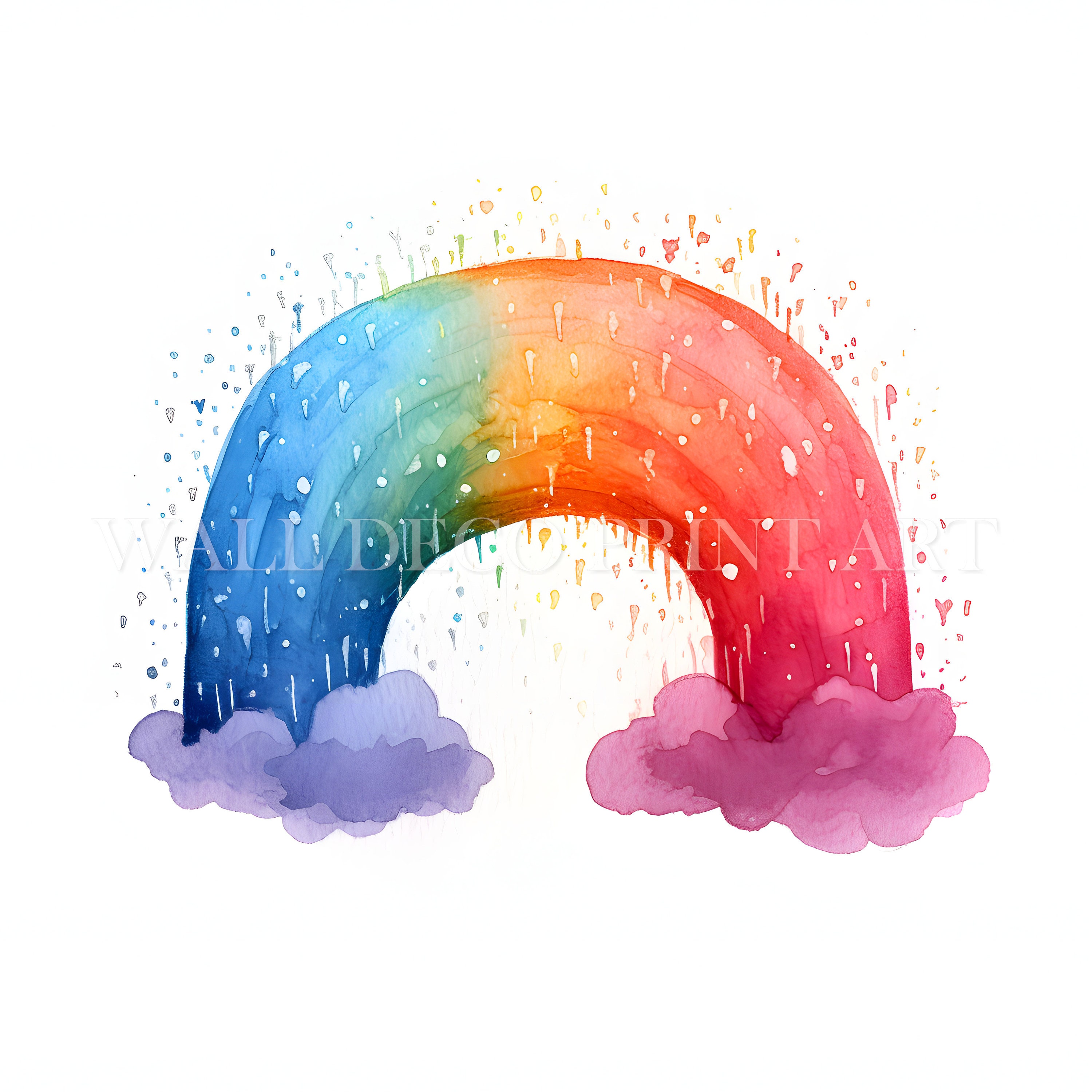 Colorful Rainbows Clipart 1 PNG & 10 High Quality Jpgs - Etsy