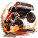 10 Fire Monstertruck Clipart - High Quality Jpgs - Digital Download ...