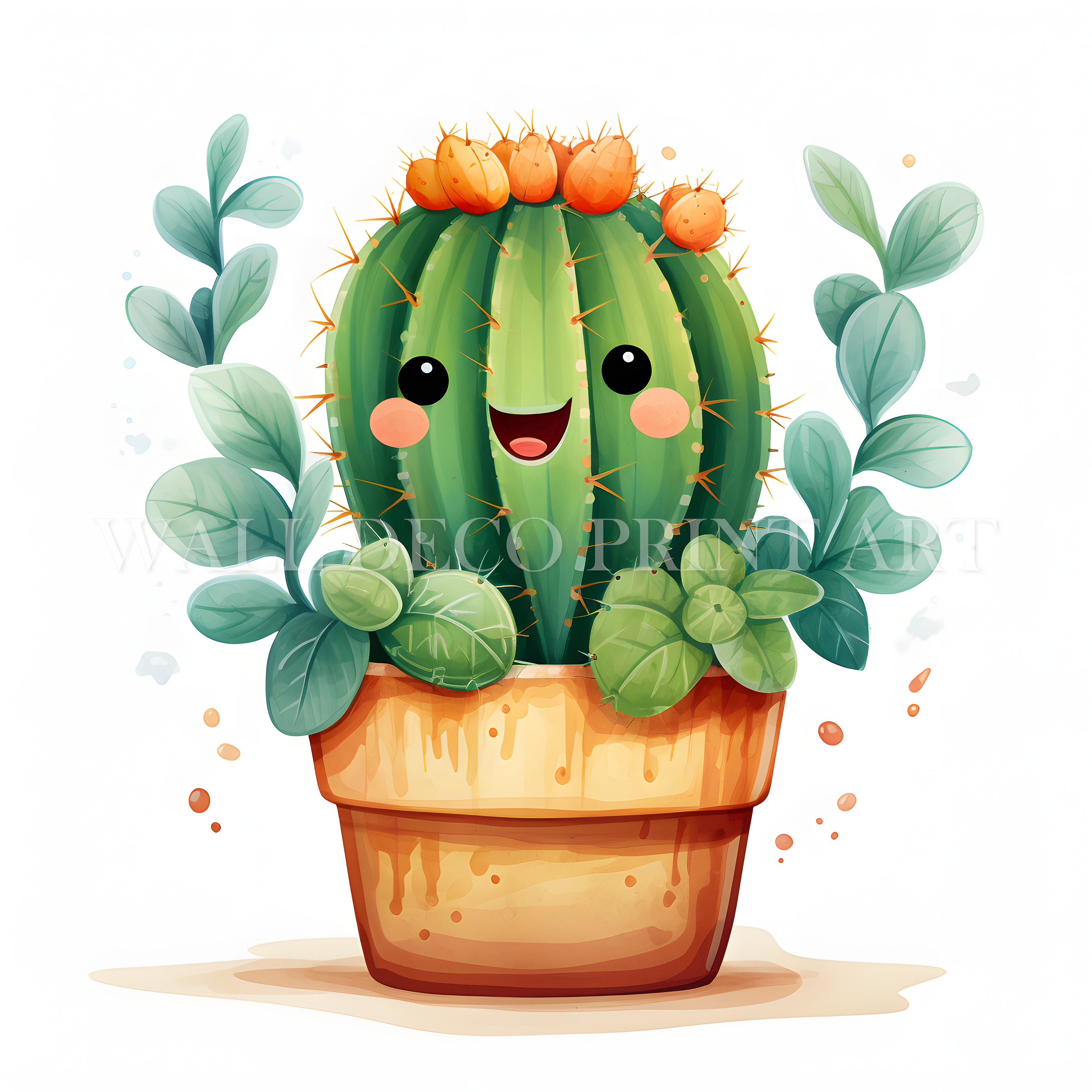 Cute Cactus Clipart Bundle - 10 High Quality Jpgs - Digital Downloads ...
